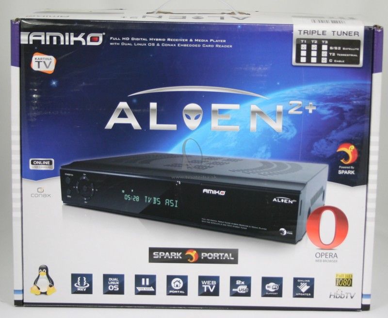 Amiko Alien2+ Triple Tuner DVB-S2/S2/DVB-T2/C | TV SAT Multimédiá